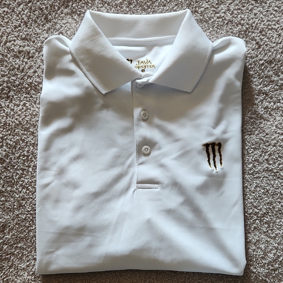 Monster Energy | Shirts | Monster Energy Java White Polo Shirt | Poshmark